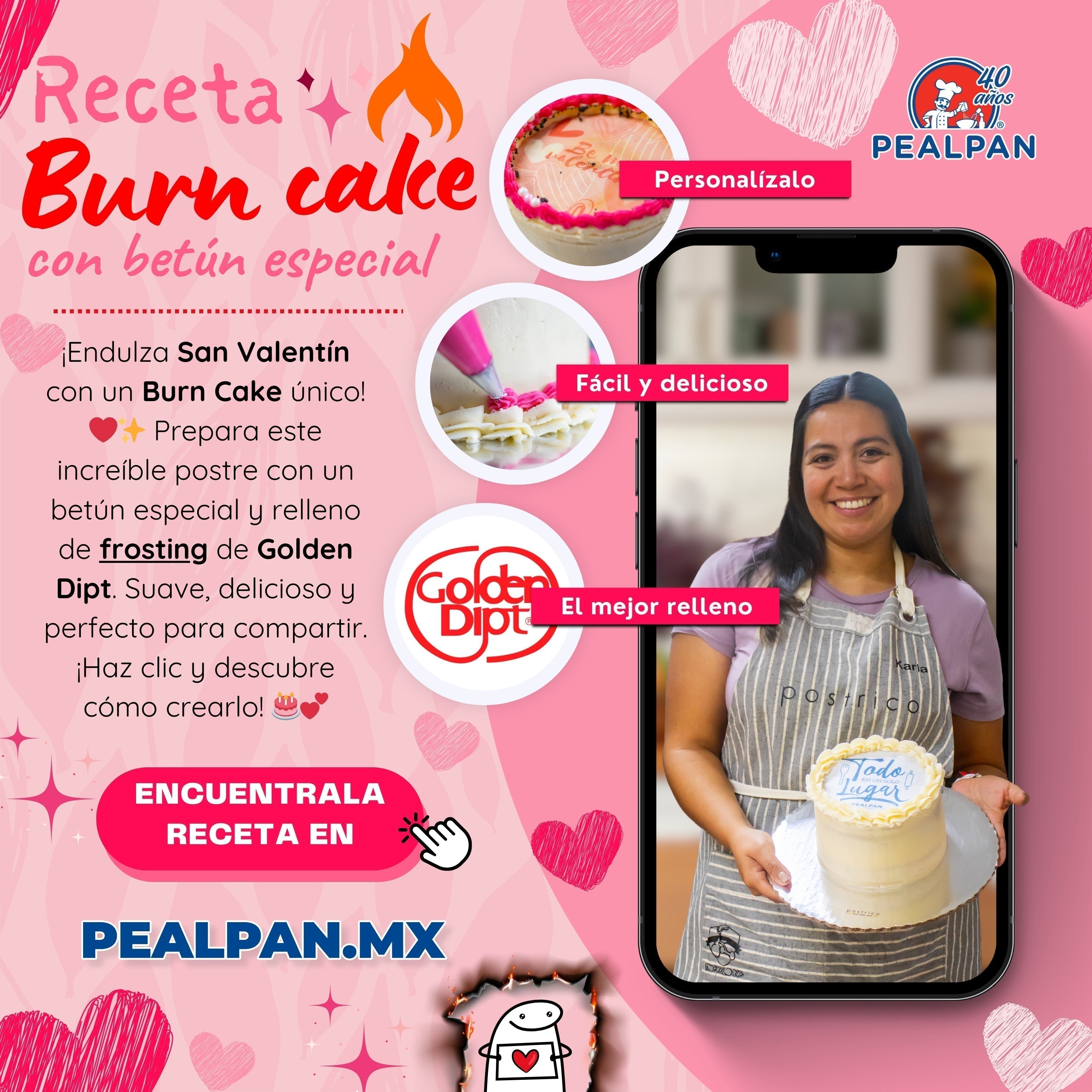 ¡Burn Cake! 🔥🎀 por Postrico – Pealpan